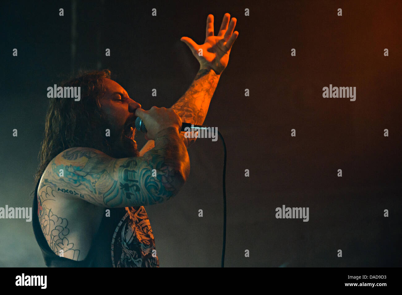 Tim Lambesis, singer of death metal band As I Lay Dying, performs a ...