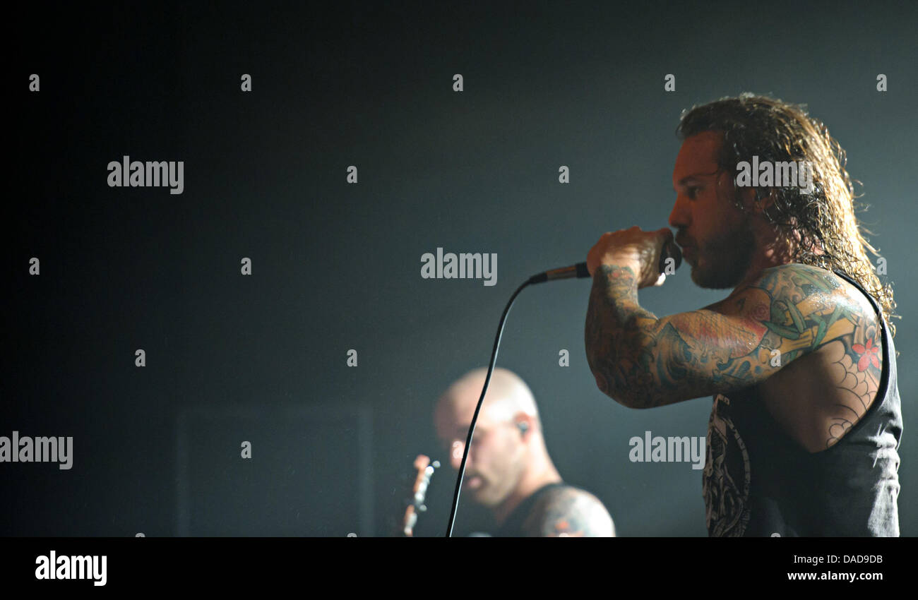 Tim Lambesis, singer of death metal band As I Lay Dying, performs a ...