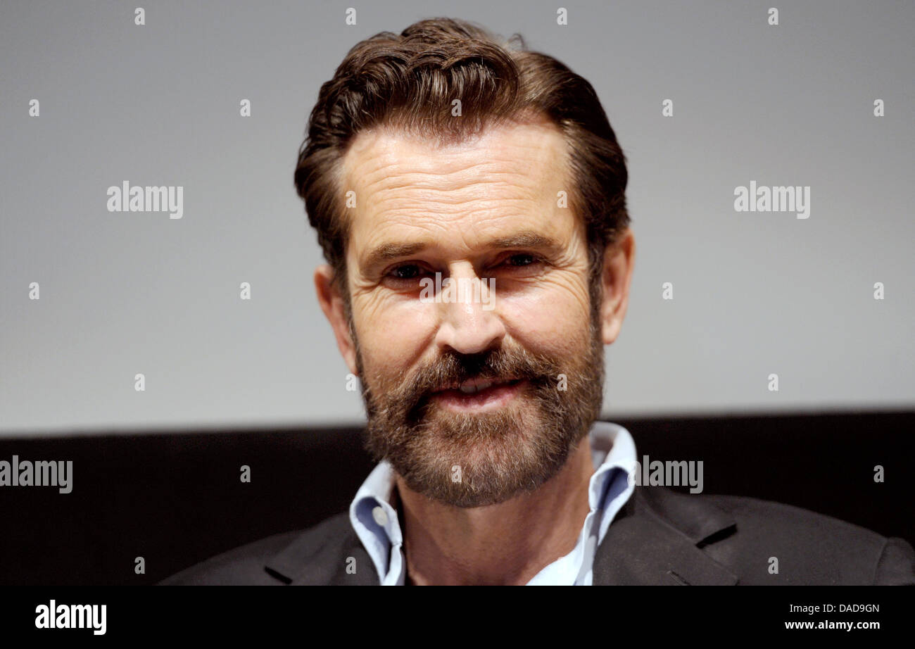Hollywood acotr Rupert Everett sits at the book fair in Frankfurt Main ...