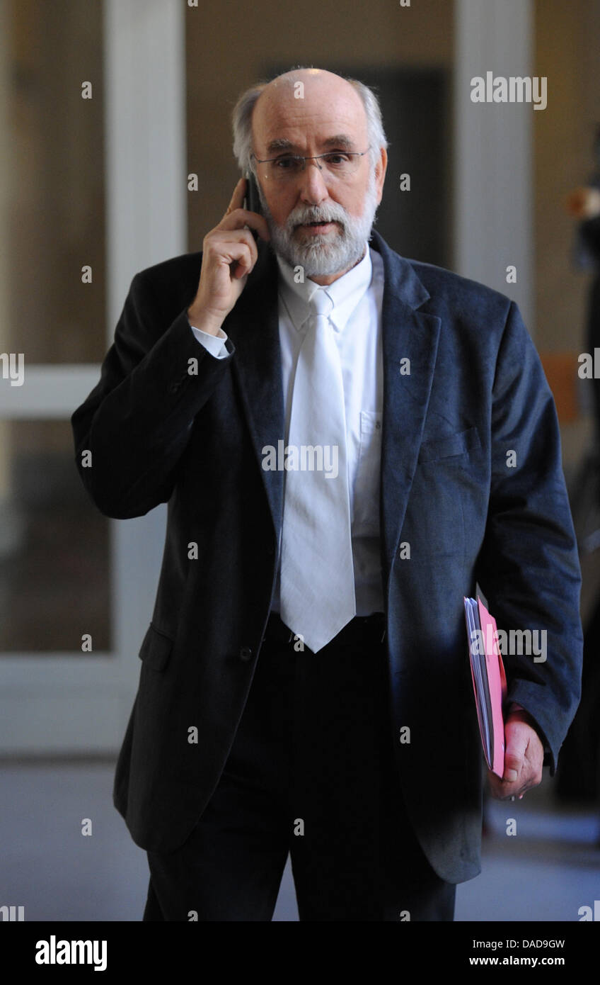 Helfried Roubicek, lawyer of defendant Thomas Drach, is seen during a ...