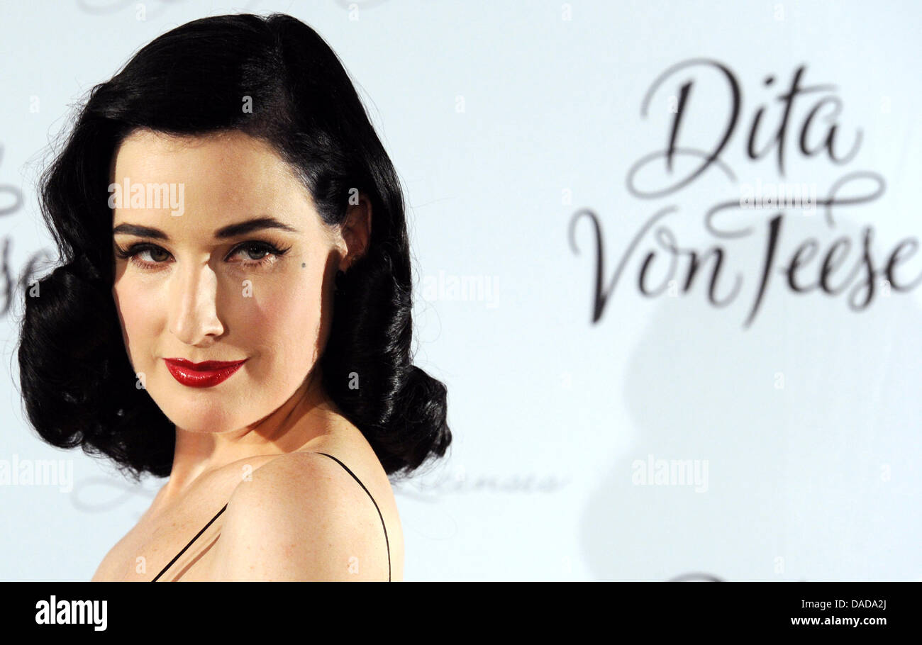 Burlesque model and actress Dita von Teese poses for the cameras at the ...