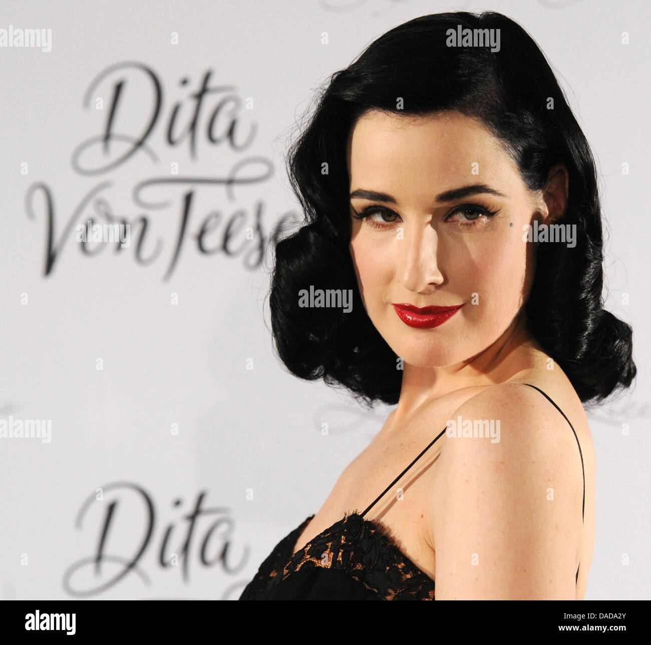 Burlesque model and actress Dita von Teese poses for the cameras at the ...
