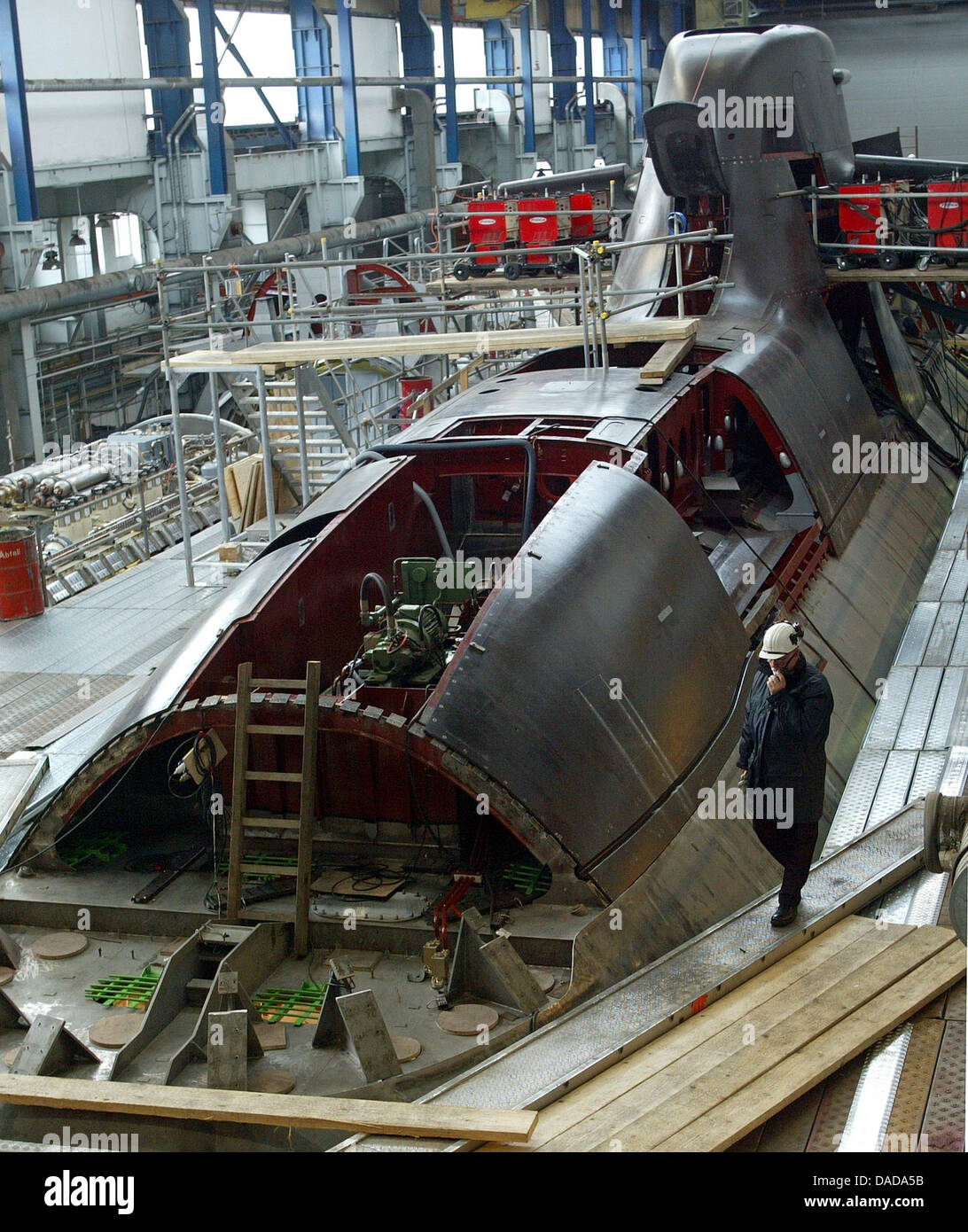 (FILE) An archive photo dated 10 April 2003 shows a shipyard employee ...