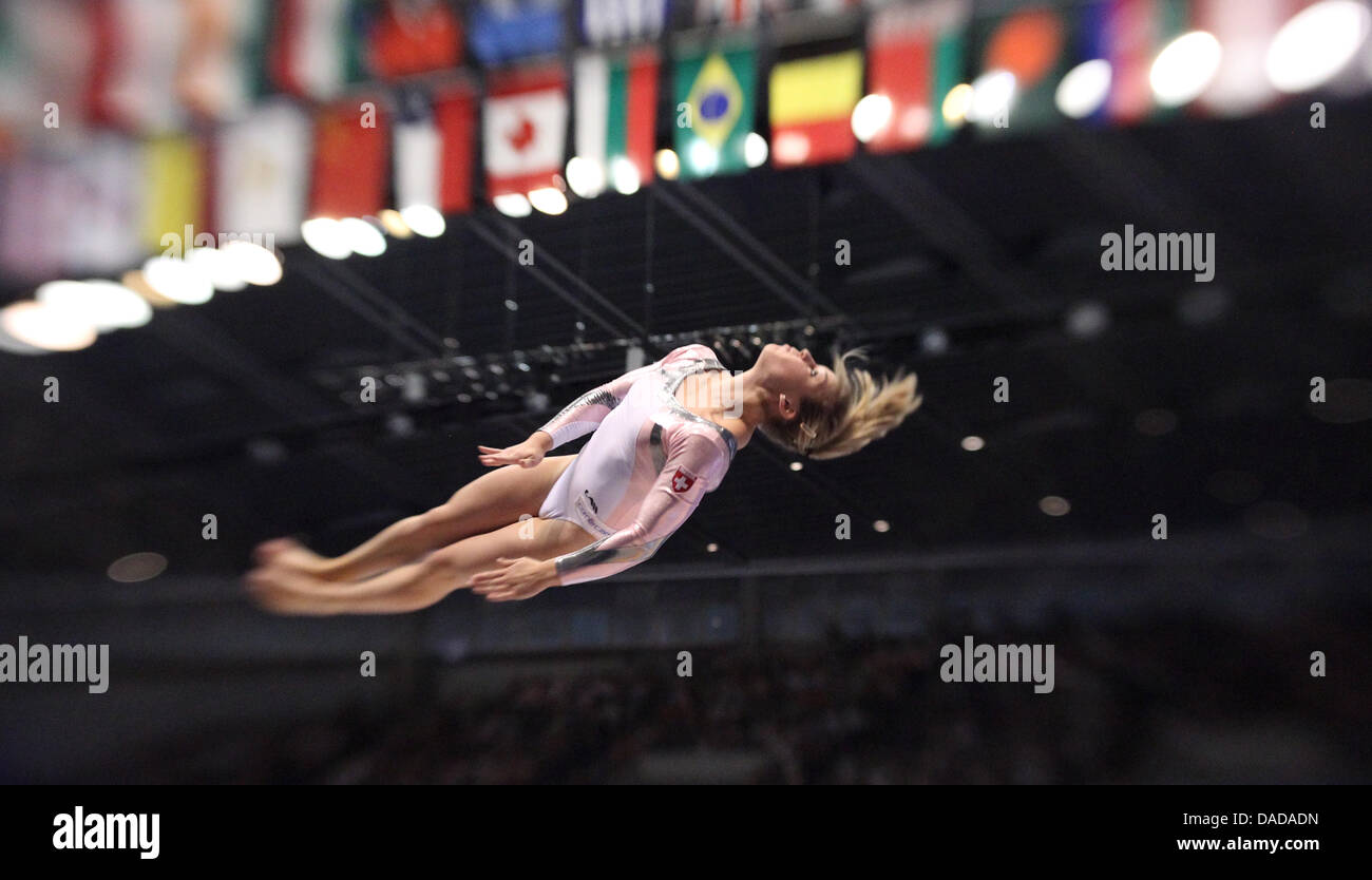 Giulia Steingruber of Switzerland performs vaulting table during the ...