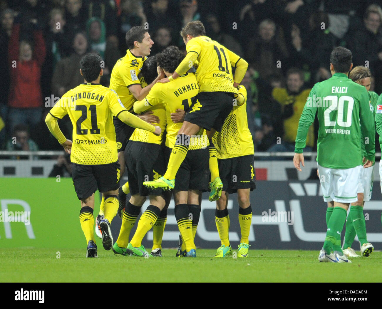 Dortmund's Ilkay Gundogan, Robert Lewandowski, Mats Hummels and Mario ...