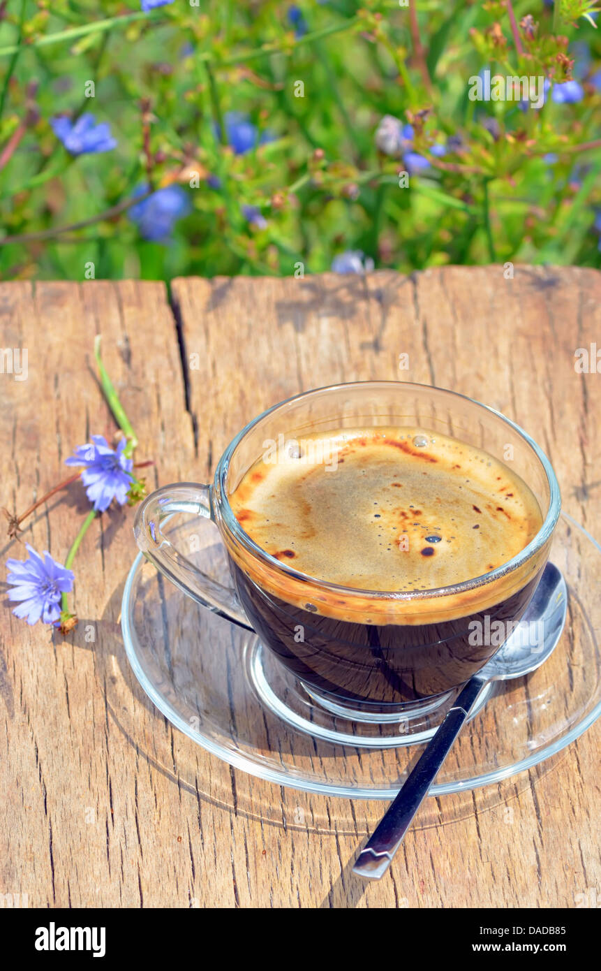 diet chicory drink in a cup shoot in nature Stock Photo - Alamy