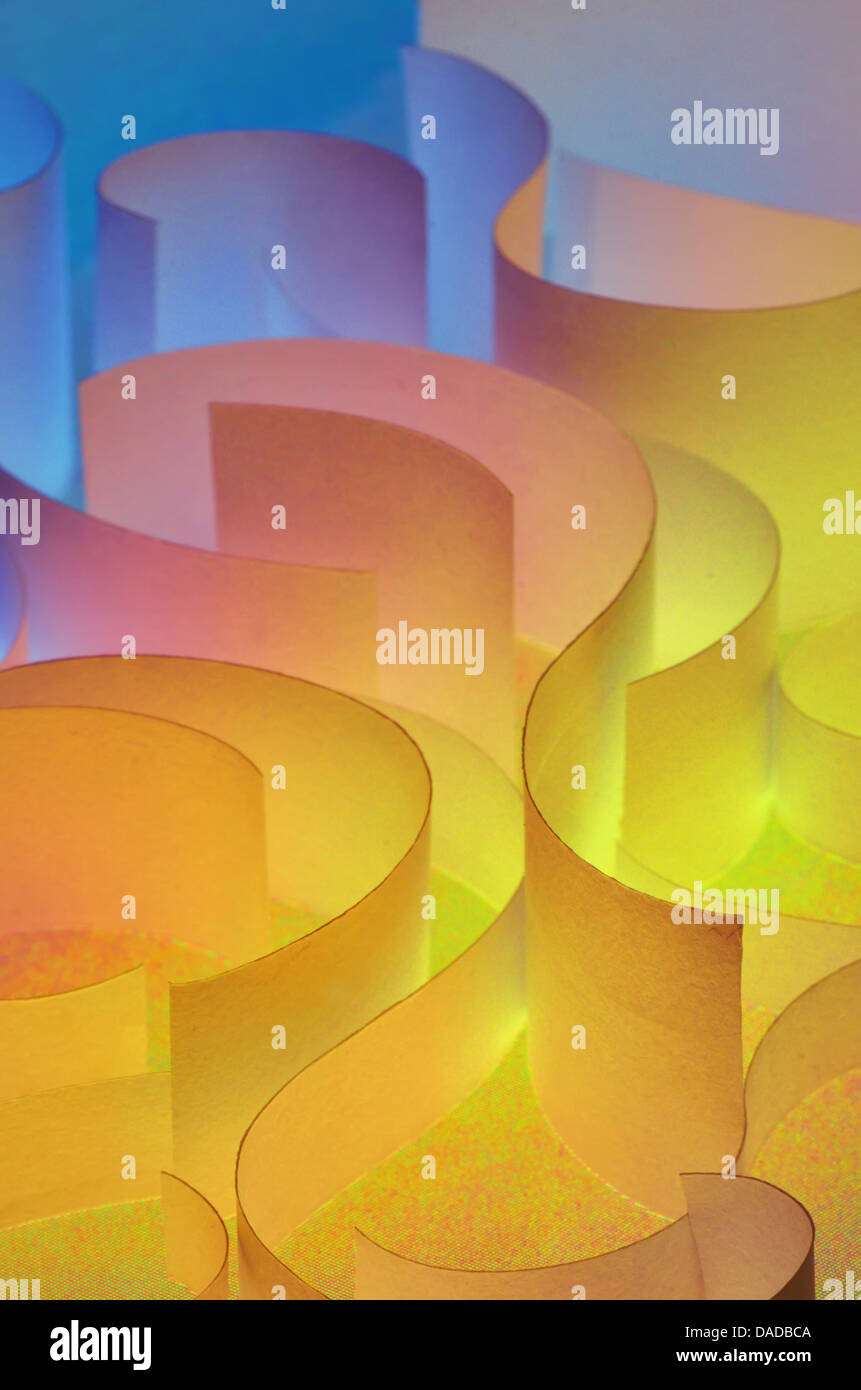 colorful curved sheets of paper shoot in studio Stock Photo - Alamy