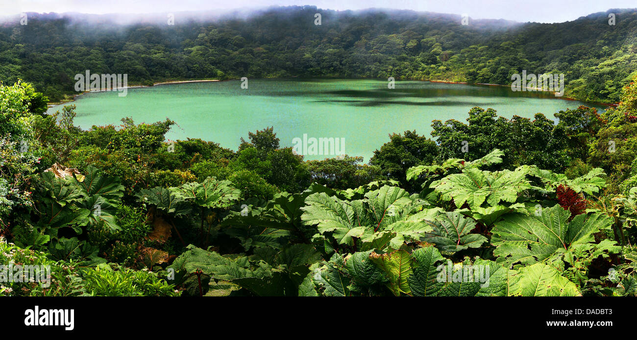 rainforest and crater lake, Costa Rica, Poas Volcano National Park ...