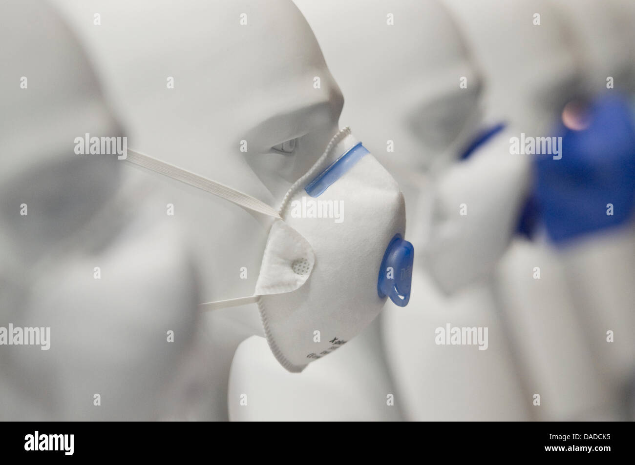 Dummies wear 'Draegerwerk' ergonomic breathing masks at the ...