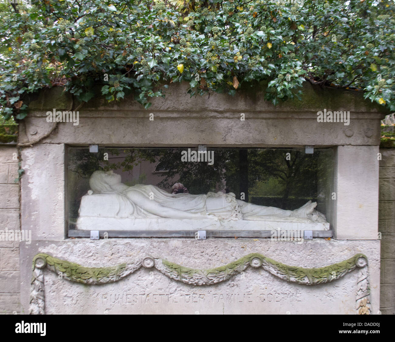 The grave of the Goethe family is seen on the cemetry in Weimar ...
