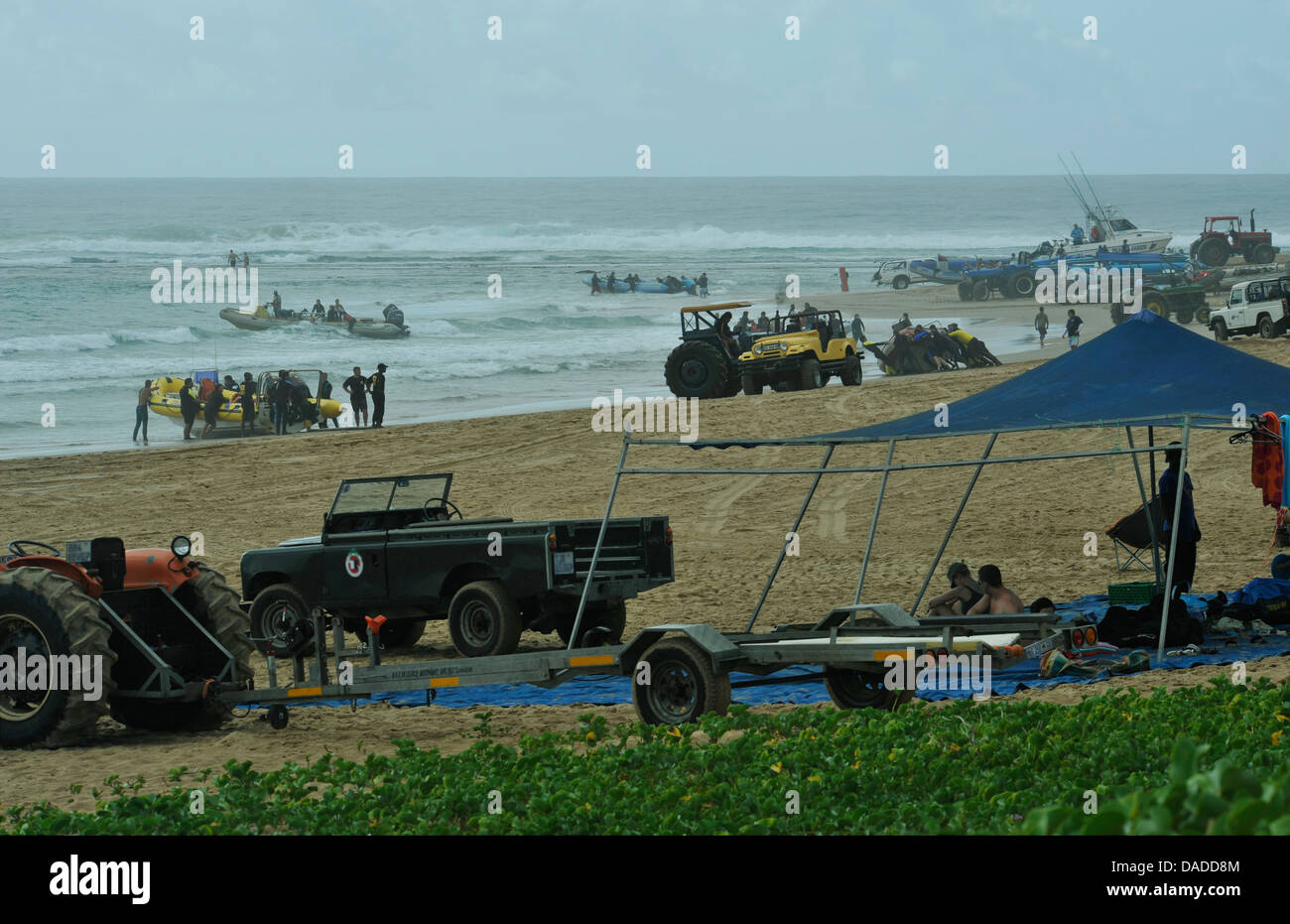 Sodwana Bay, KwaZulu-Natal, South Africa, landscape, boats with scuba ...