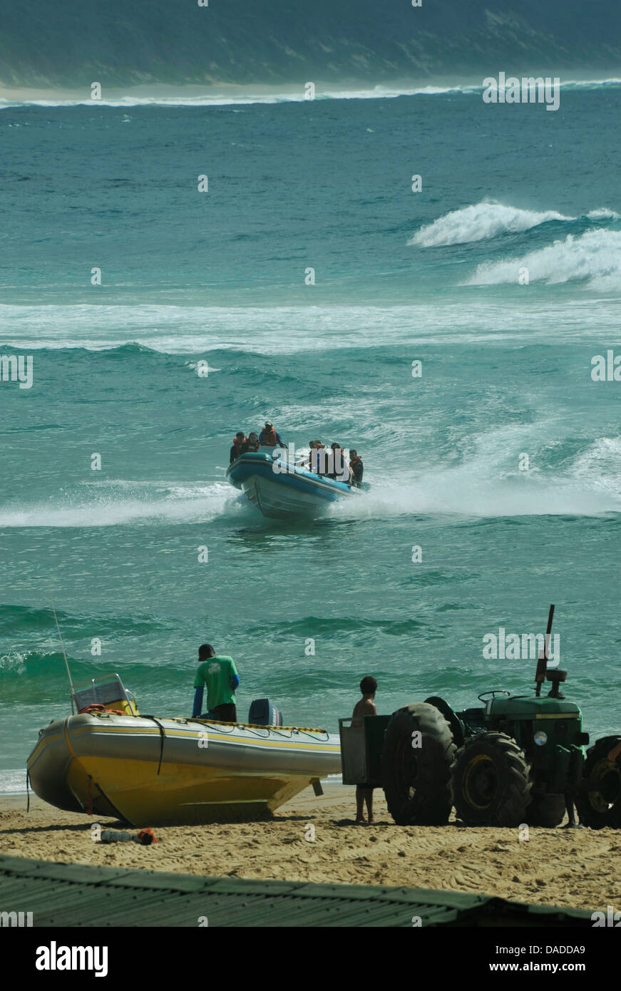 Scuba diving boat, dive adventure, Sodwana Bay beach, KwaZulu-Natal ...