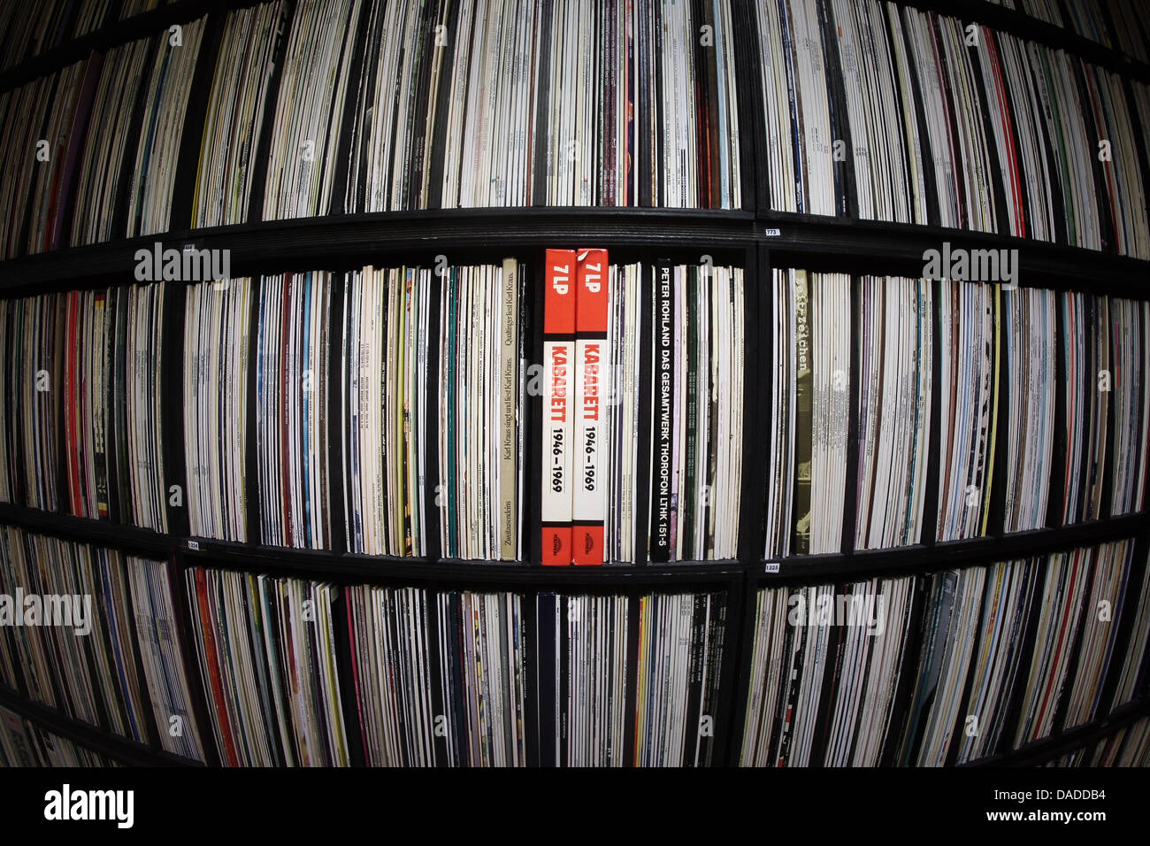 A a sampler record sits on the shelf with various cabaret artists from ...