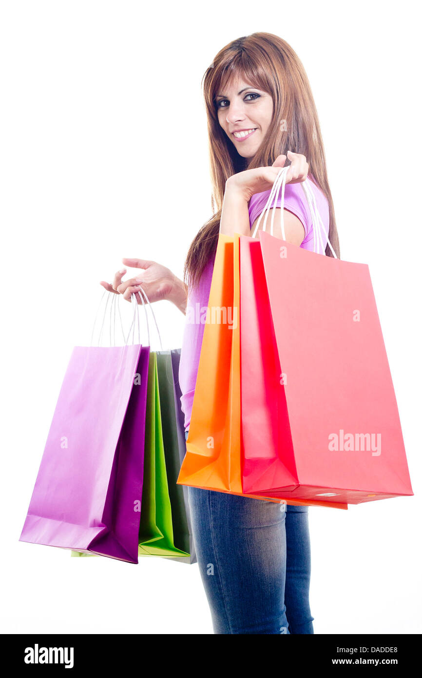 Beautiful girl shopping Stock Photo - Alamy