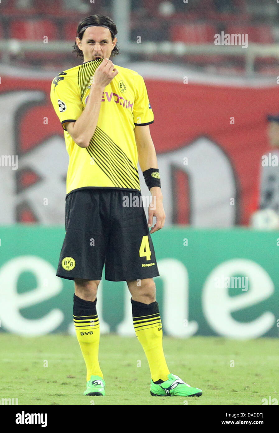Neven Subotic of Dortmund reacts during the UEFA Champions League group ...