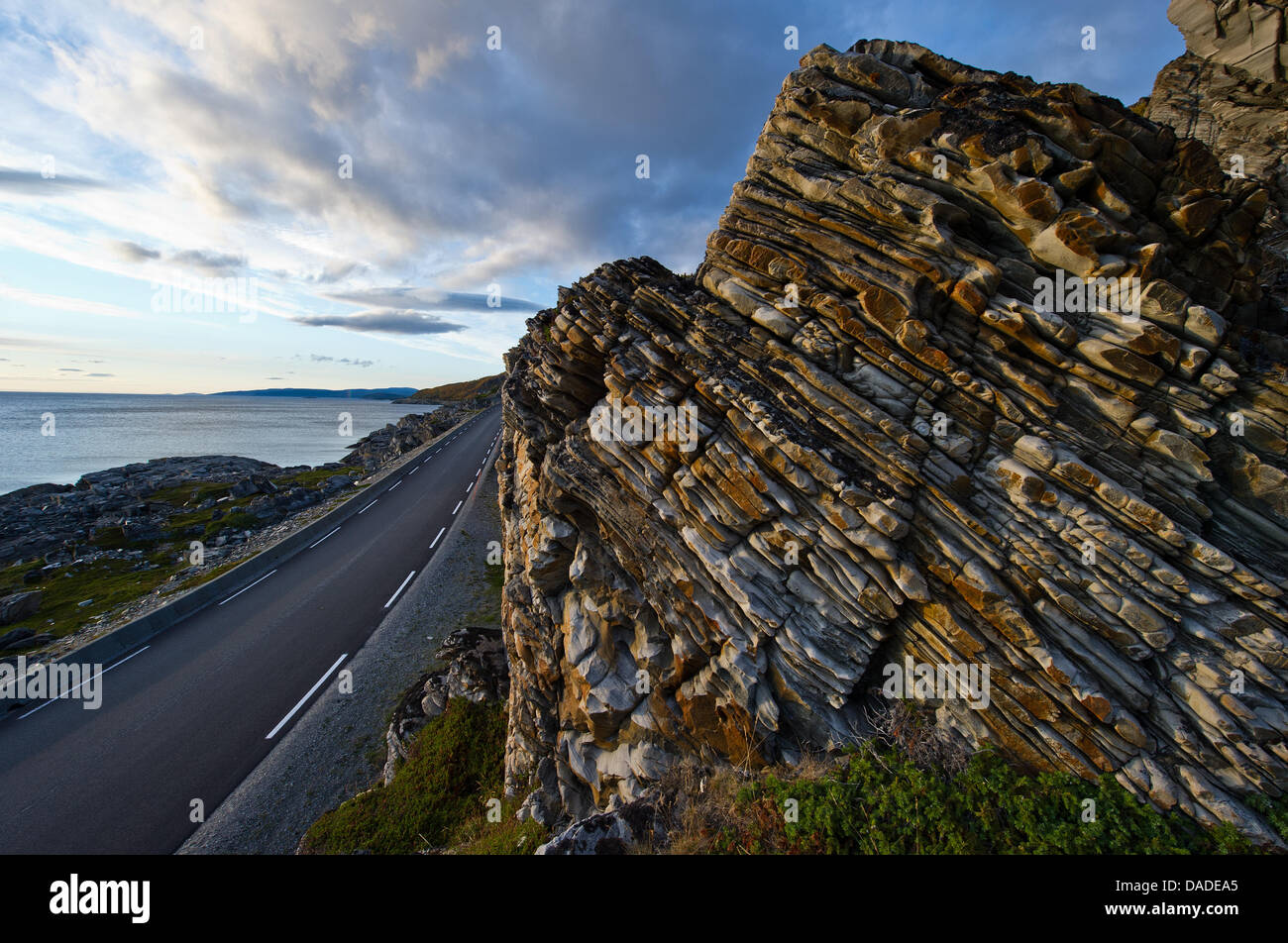 Bizarre cliffs of rock tower above route 889 heading towards the ...