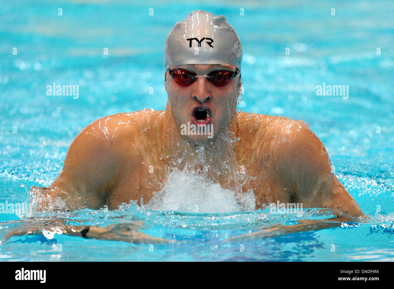 German swimmer Markus Deibler swims the men's 400 meter medley during ...