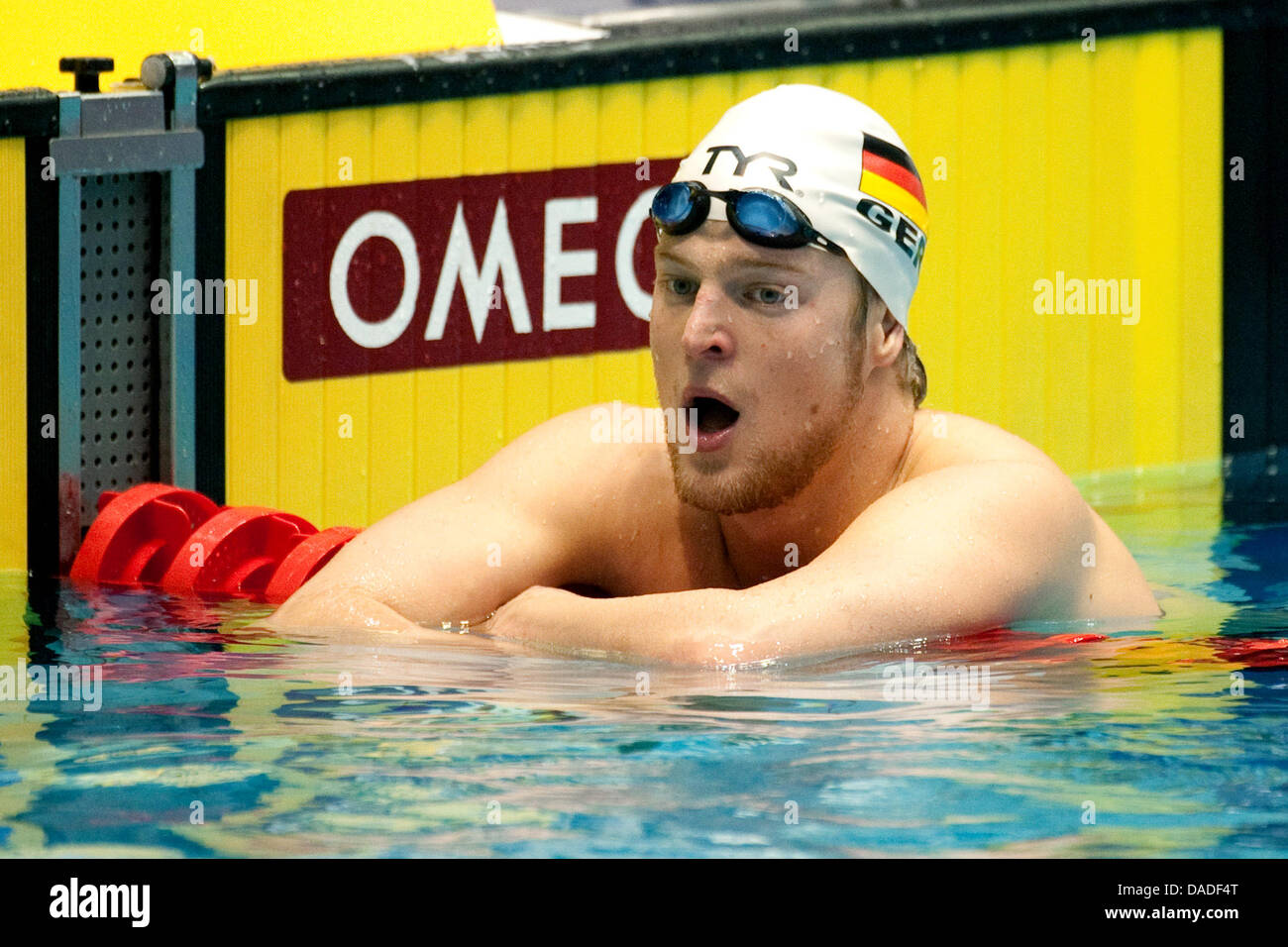 German swimmer Markus Deibler swims the men's 100 meter freestyle during the short course world ...