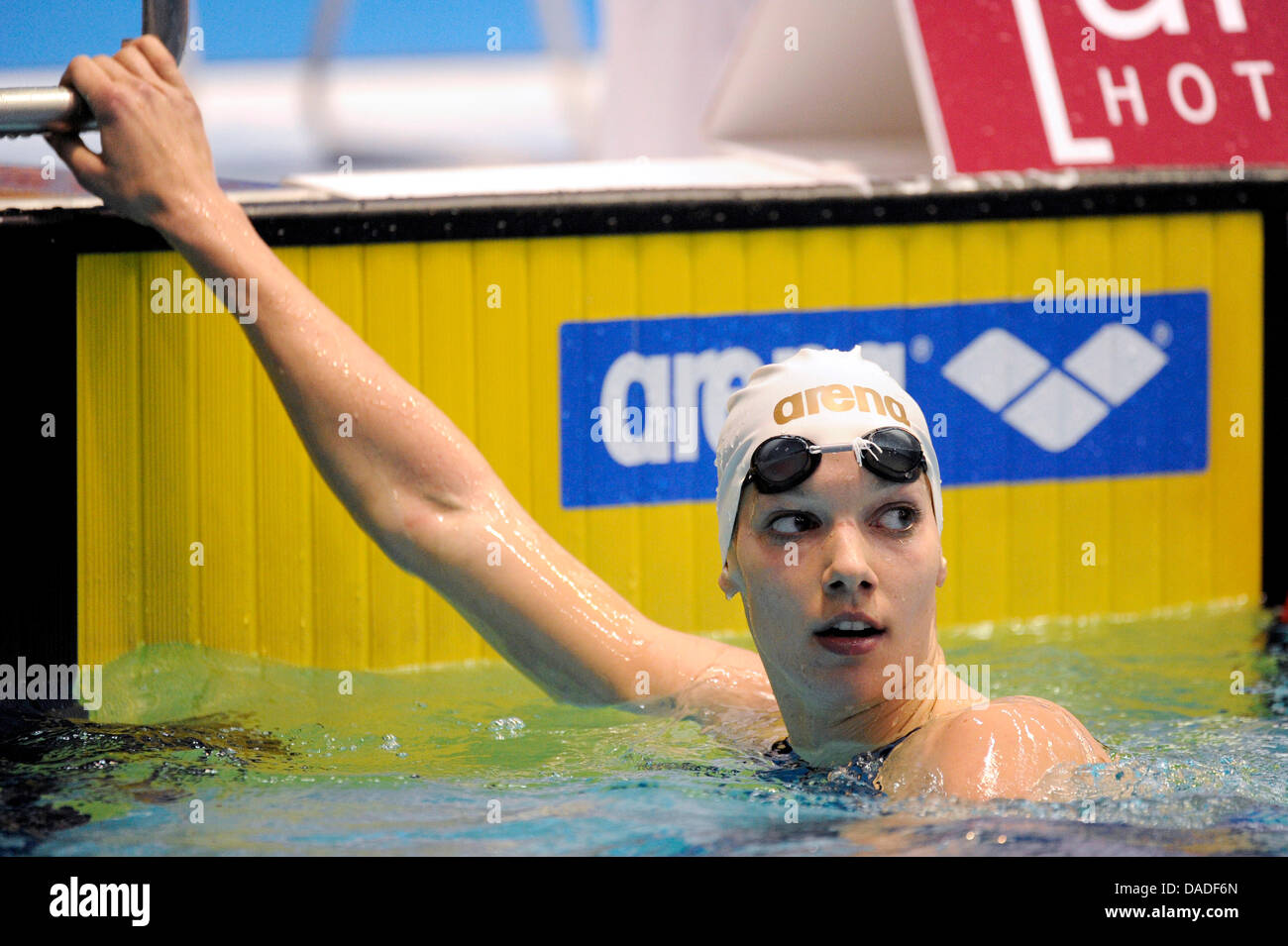 German swimmer Daniela Schreiber swims the women's 200 meter freestyle ...