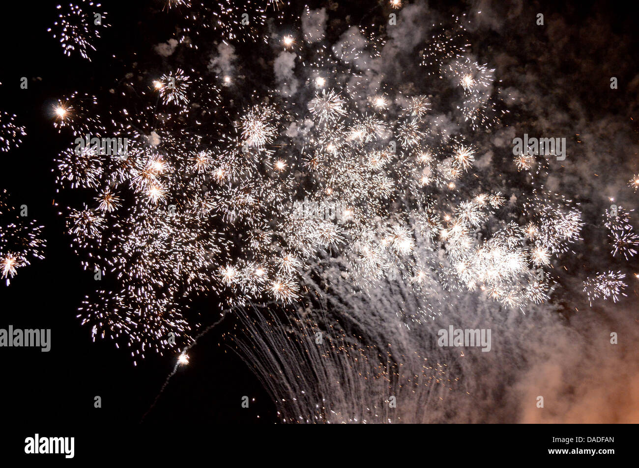 Fireworks at a bonfire Stock Photo - Alamy