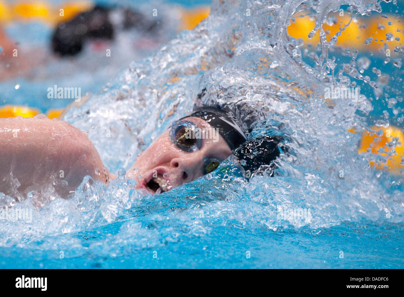 American swimmer Allison Schmitt is seen after the women's 200 meter ...