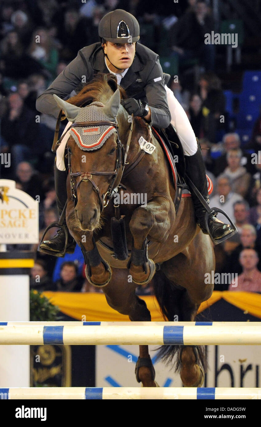 The German equestrian Joerg Oppermann in action on his horse Che ...