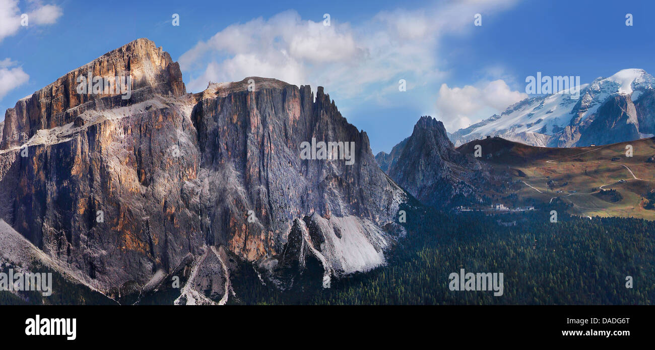 sella massif in spring, Italy, South Tyrol, Dolomites Stock Photo - Alamy