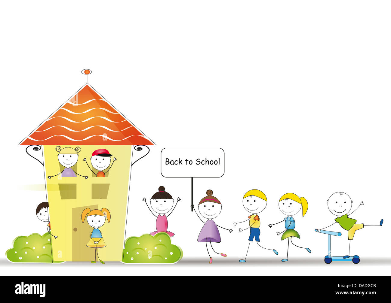 Happy and cute kids back to school Stock Photo - Alamy