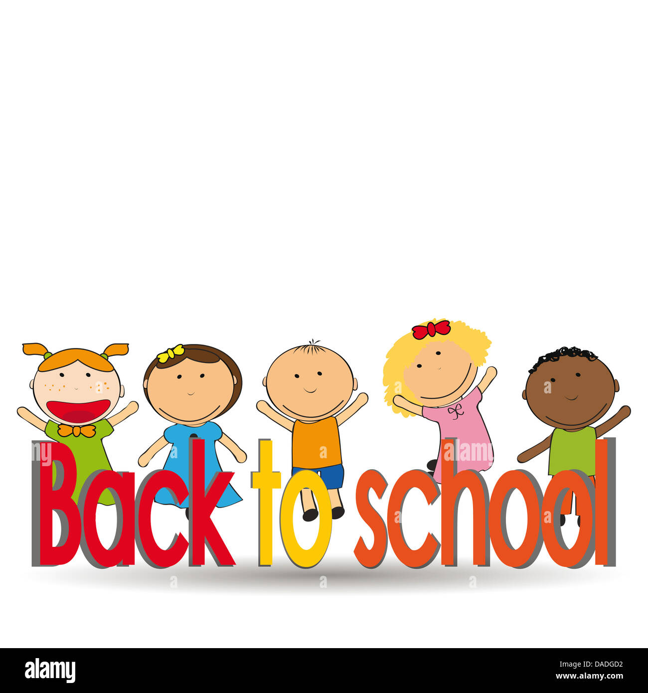 Happy and cute kids back to school Stock Photo - Alamy