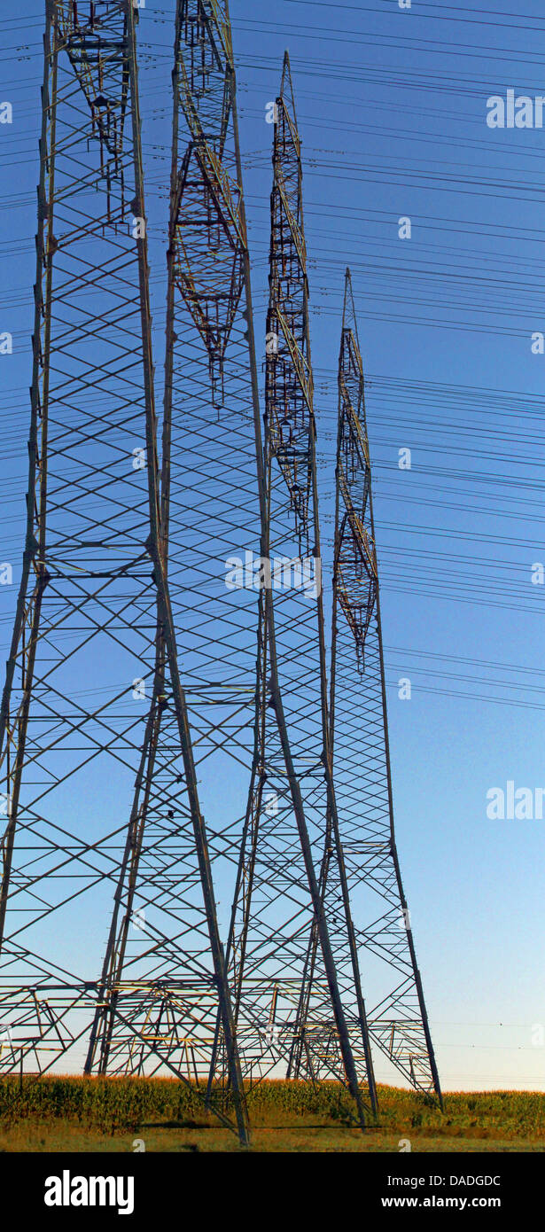 power poles, Germany Stock Photo - Alamy