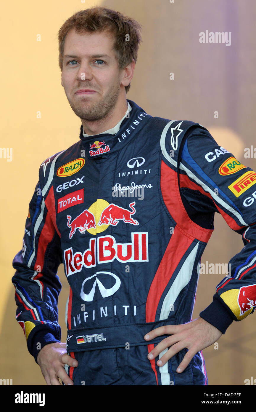 German Formula One champion Sebastian Vettel of team Red Bull smiles ...