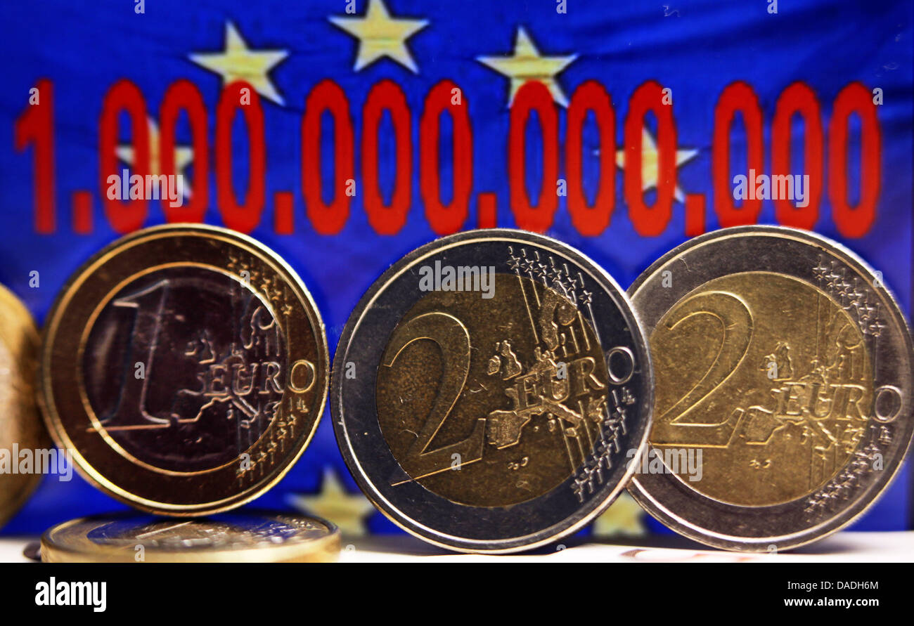 An illustration dated 25 October 2011 shows the number one trillion ...