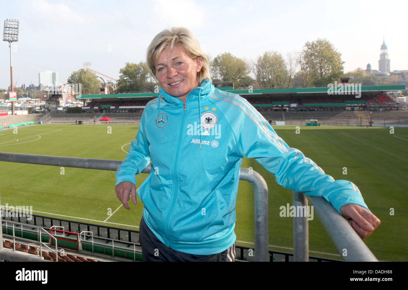 German national women's soccer head coach Silvia Neid smiles after a ...