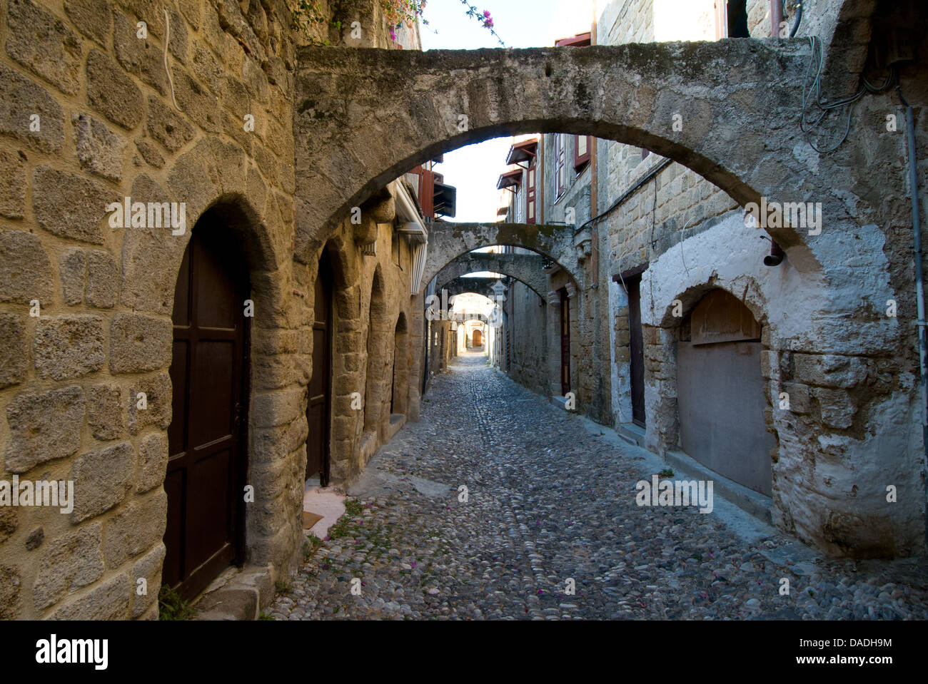 Ancient street in historic old town of Rhodes, Greece Stock Photo - Alamy