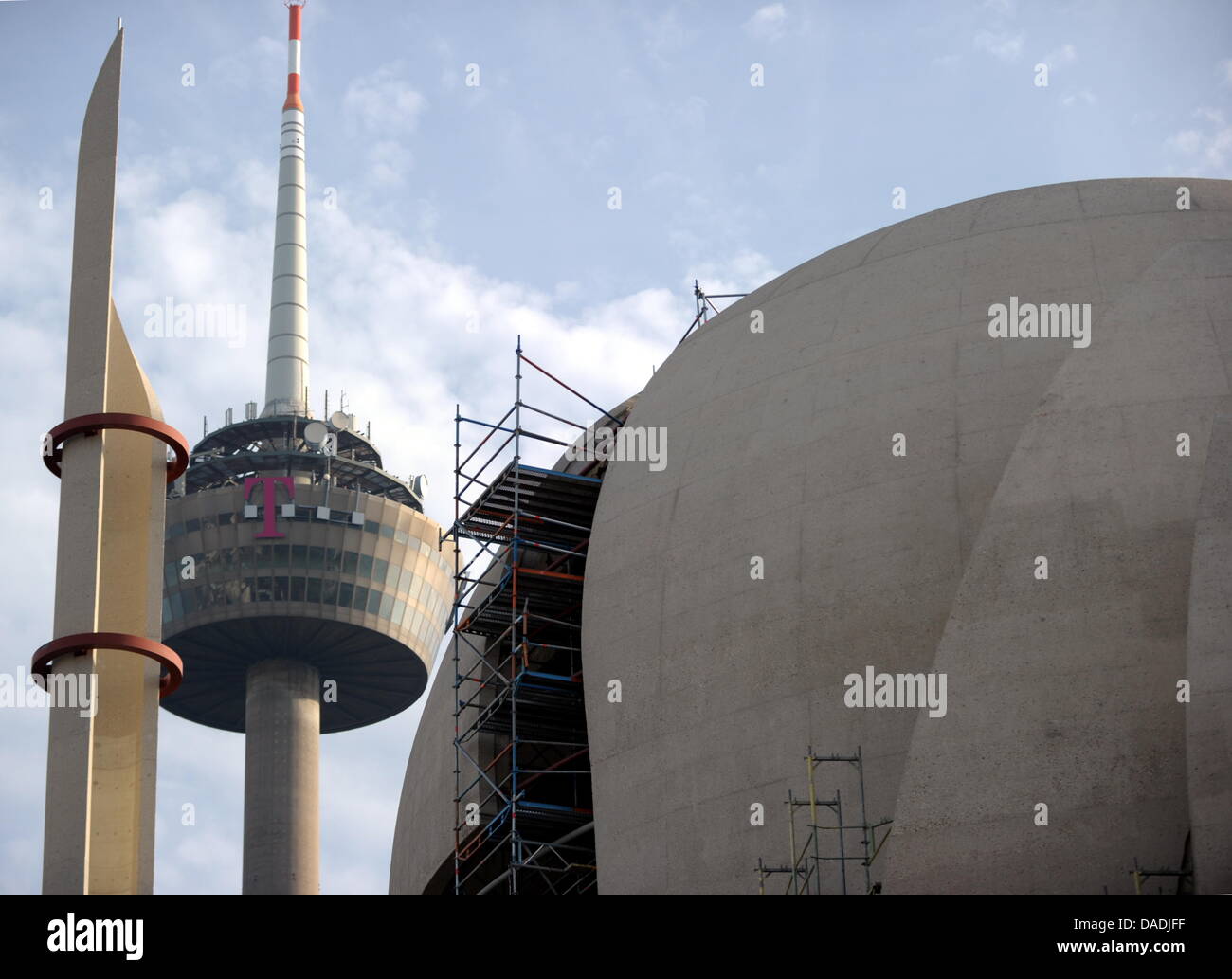 Scaffolding stands on the new mosque in Cologne, Germany, 27 October ...