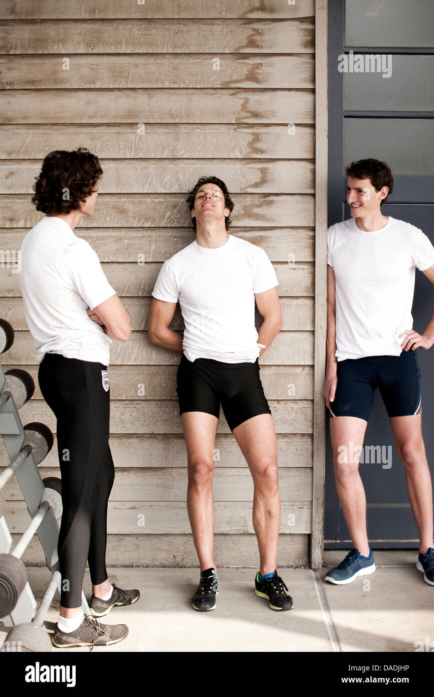 Men relaxing after workout Stock Photo - Alamy