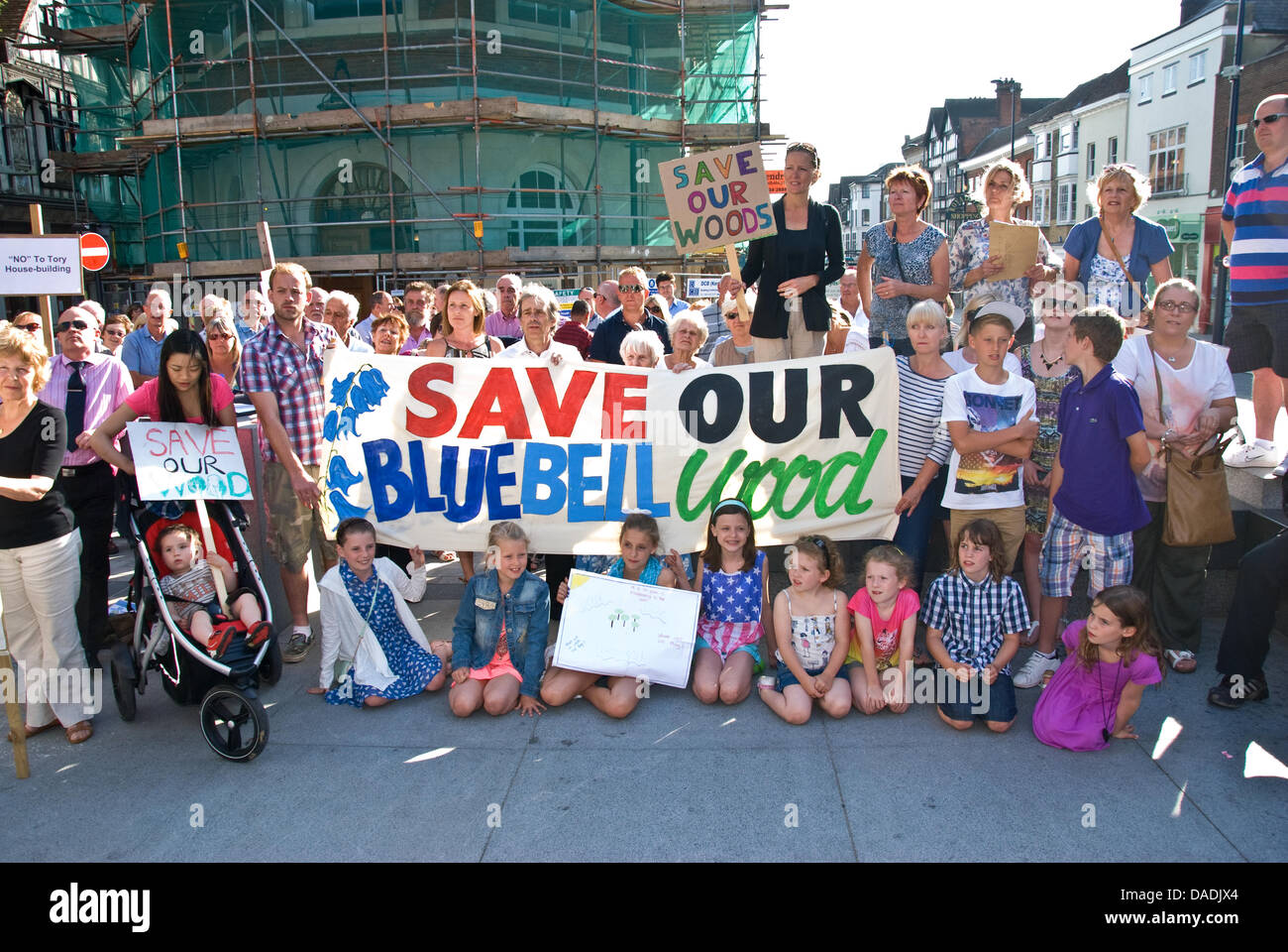 Demonstration against building plans Stock Photo - Alamy