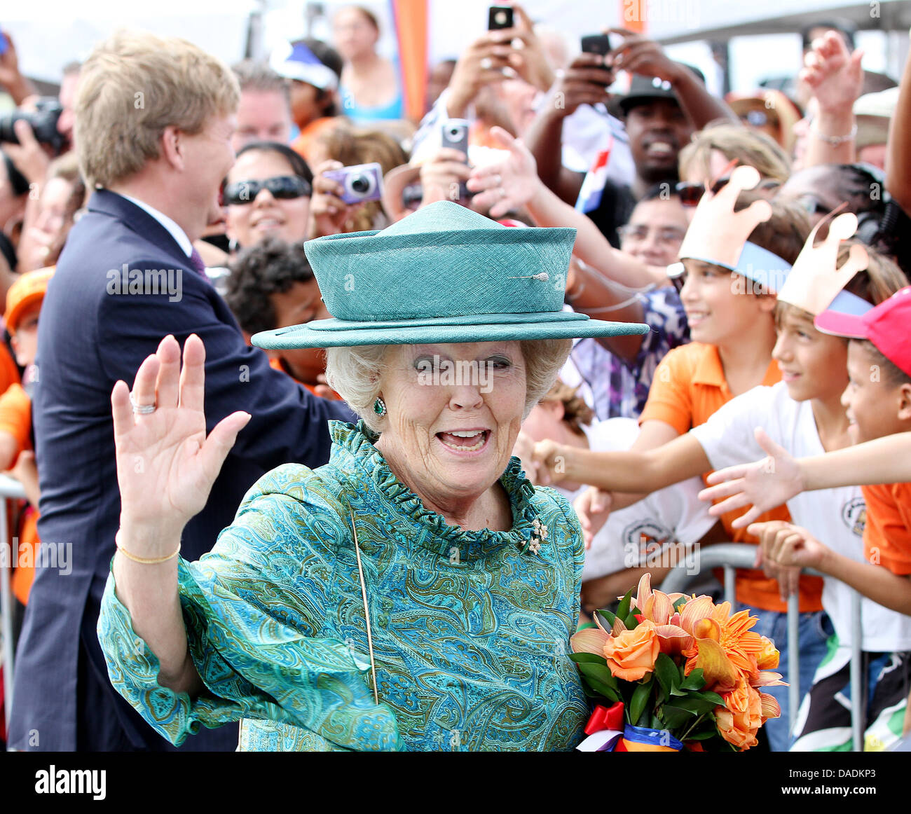 Queen Beatrix, Prince Willem-Alexander and Princess Maxima of The ...
