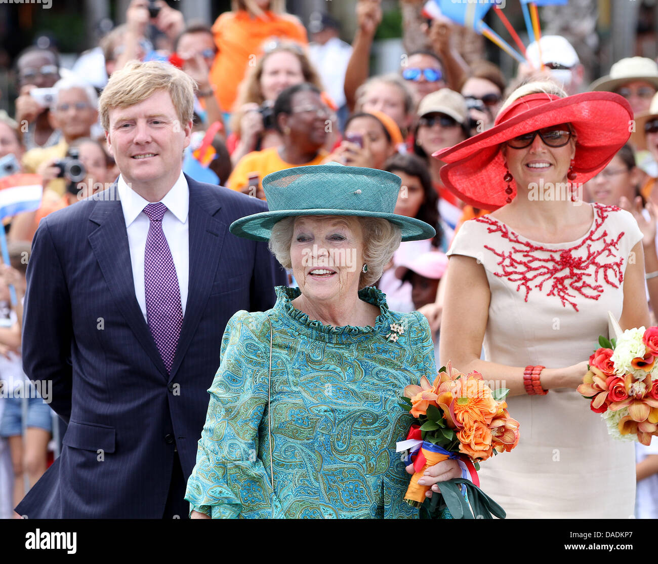 Queen Beatrix, Prince Willem-Alexander and Princess Maxima of The ...