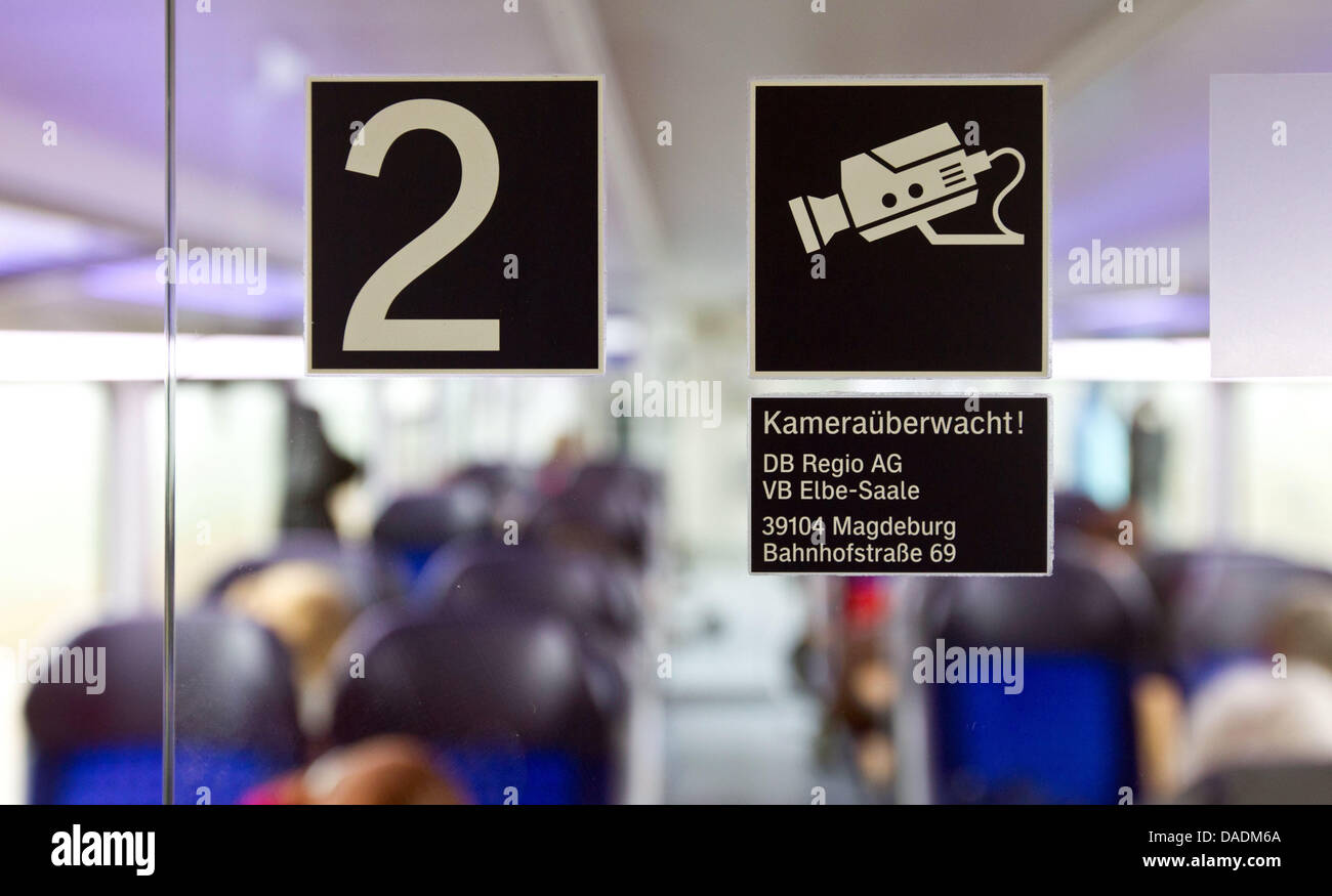A camera-controlled railway compartment of a regional train of the ...