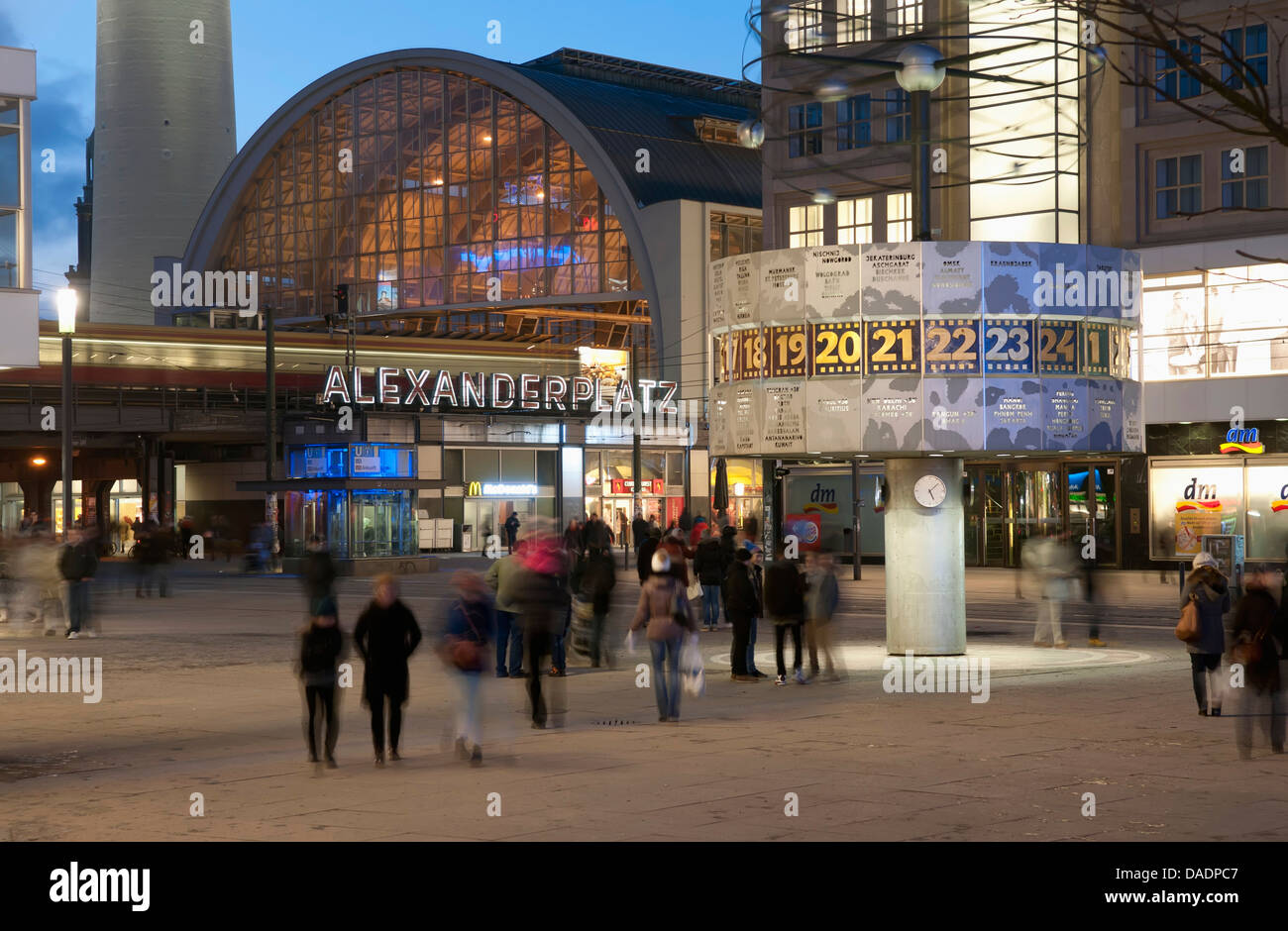 Alexanderplatz with station at dusk hi-res stock photography and images - Alamy