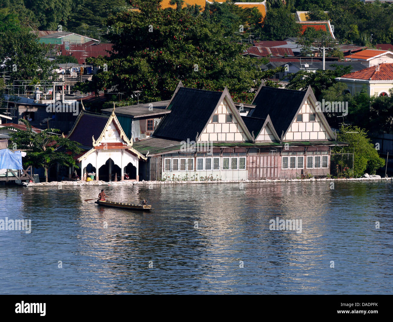 Sandbags are to protect the region along the Menam Chao Phraya river in ...