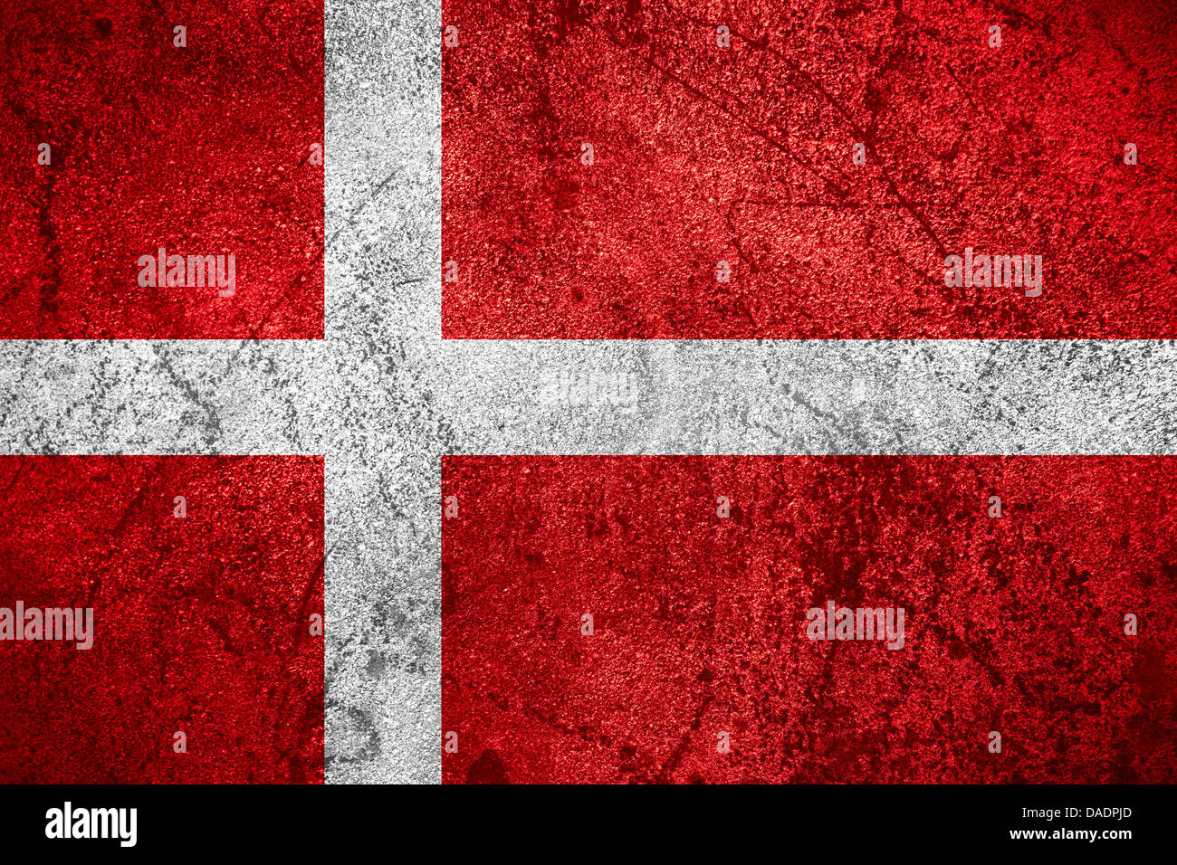 flag of Denmark or Danish banner on rough metal background Stock Photo ...