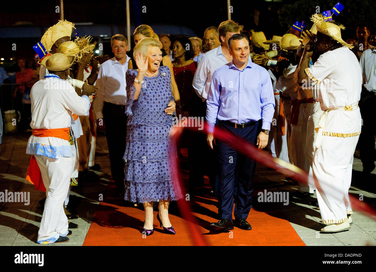 Dutch Queen Beatrix (C) visits festivities at the Brionpark in ...