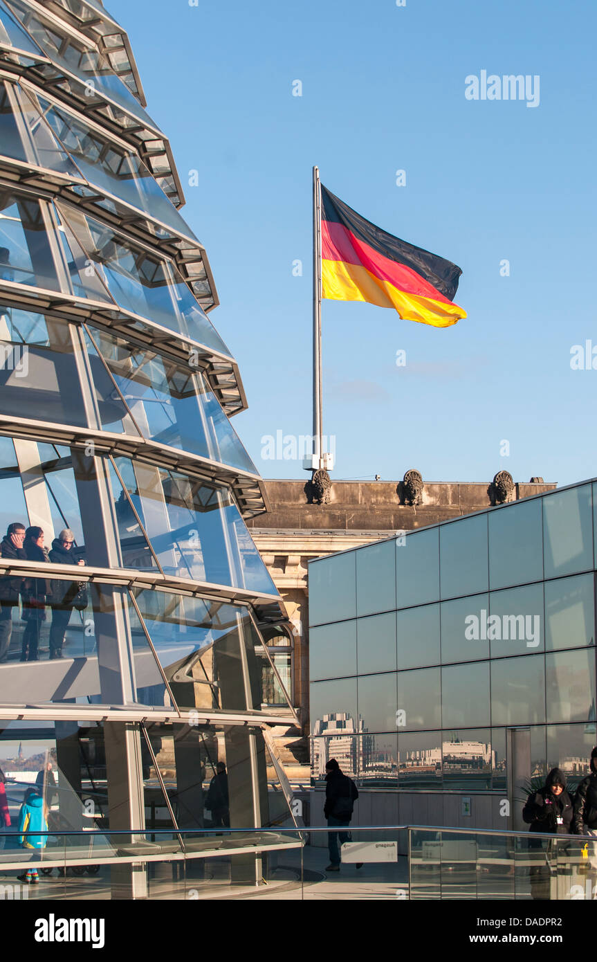 Germany, Berlin, Reichstag building with German flag Stock Photo - Alamy