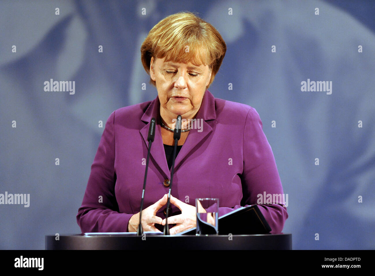 German Chancellor Angela Merkel (CDU) delivers a speech during a ...