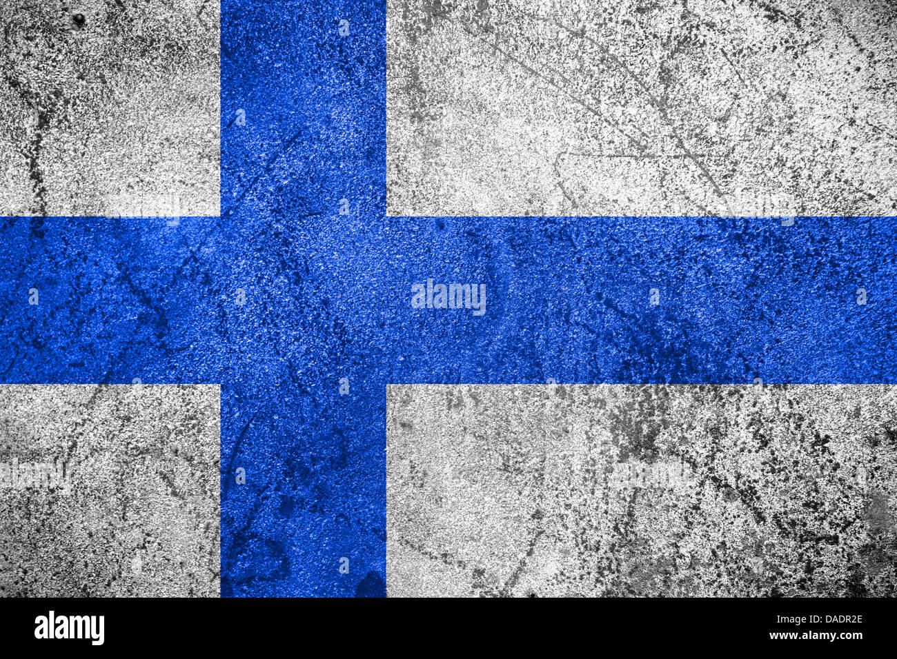 flag of Finland or Finnish banner on rough metal background Stock Photo ...