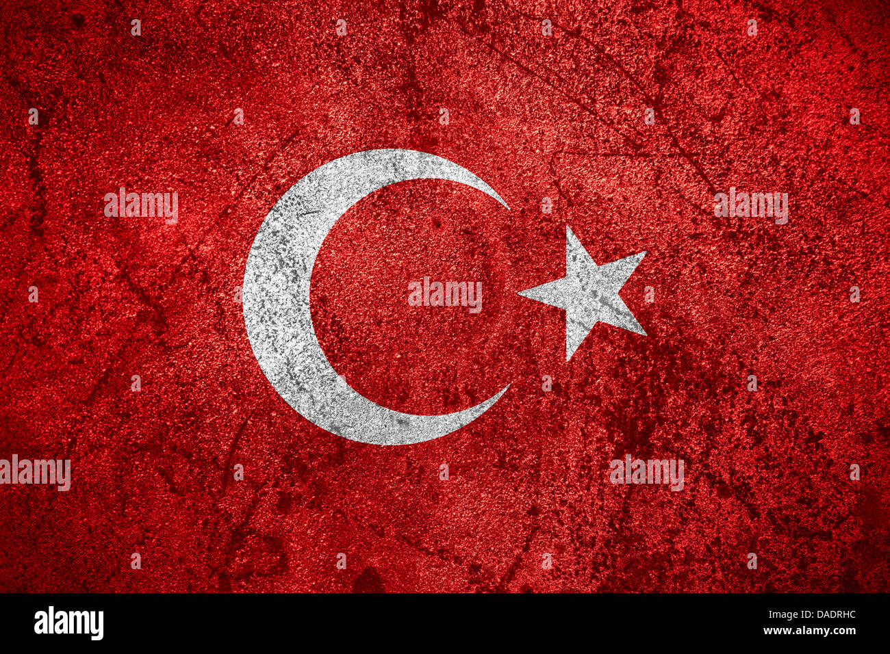 flag of Turkey or Turkish banner on rough metal background Stock Photo ...