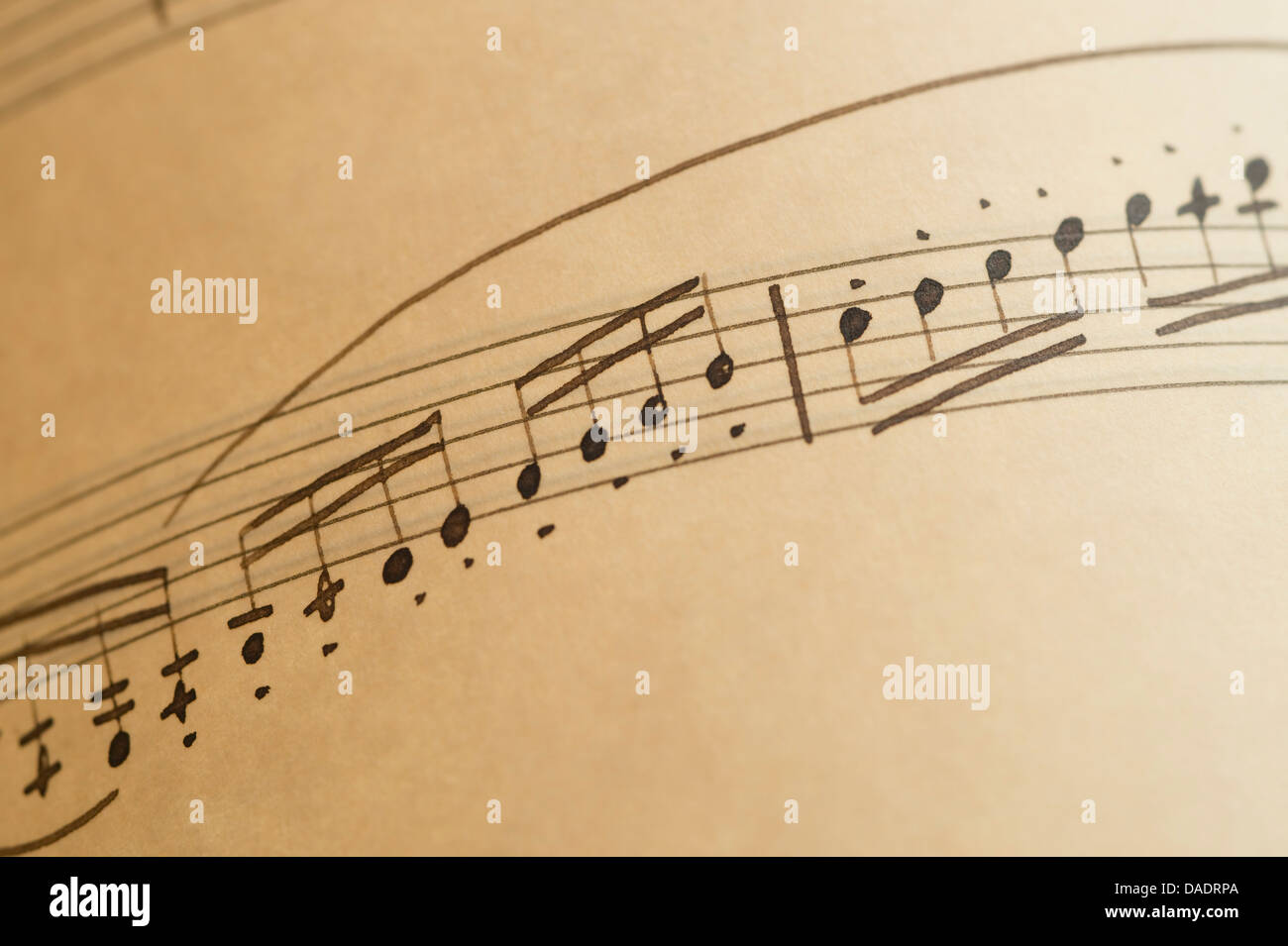 Sheets of musical notes, close up Stock Photo - Alamy