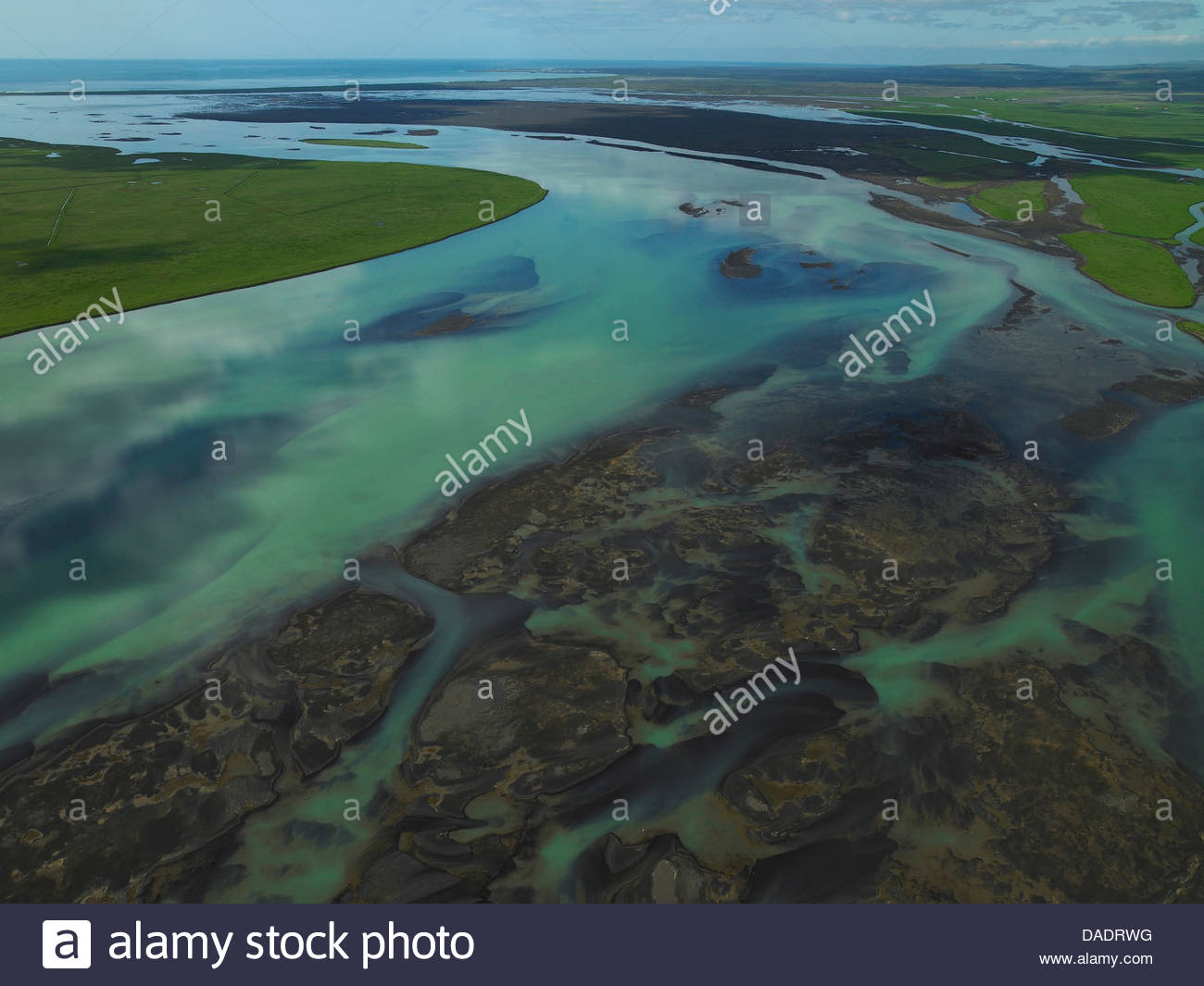 Aerial View Of Thjorsa River Stock Photos & Aerial View Of Thjorsa ...